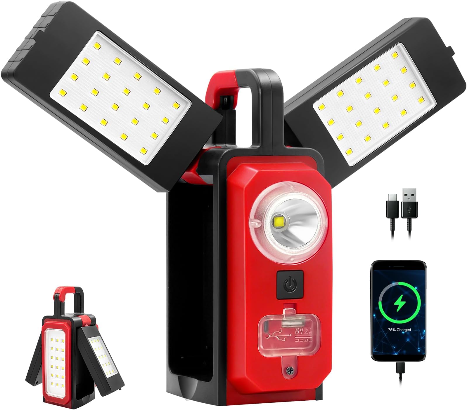 SYLSTAR Rechargeable Work Light, 3000 Lumen LED Work Lights with ...