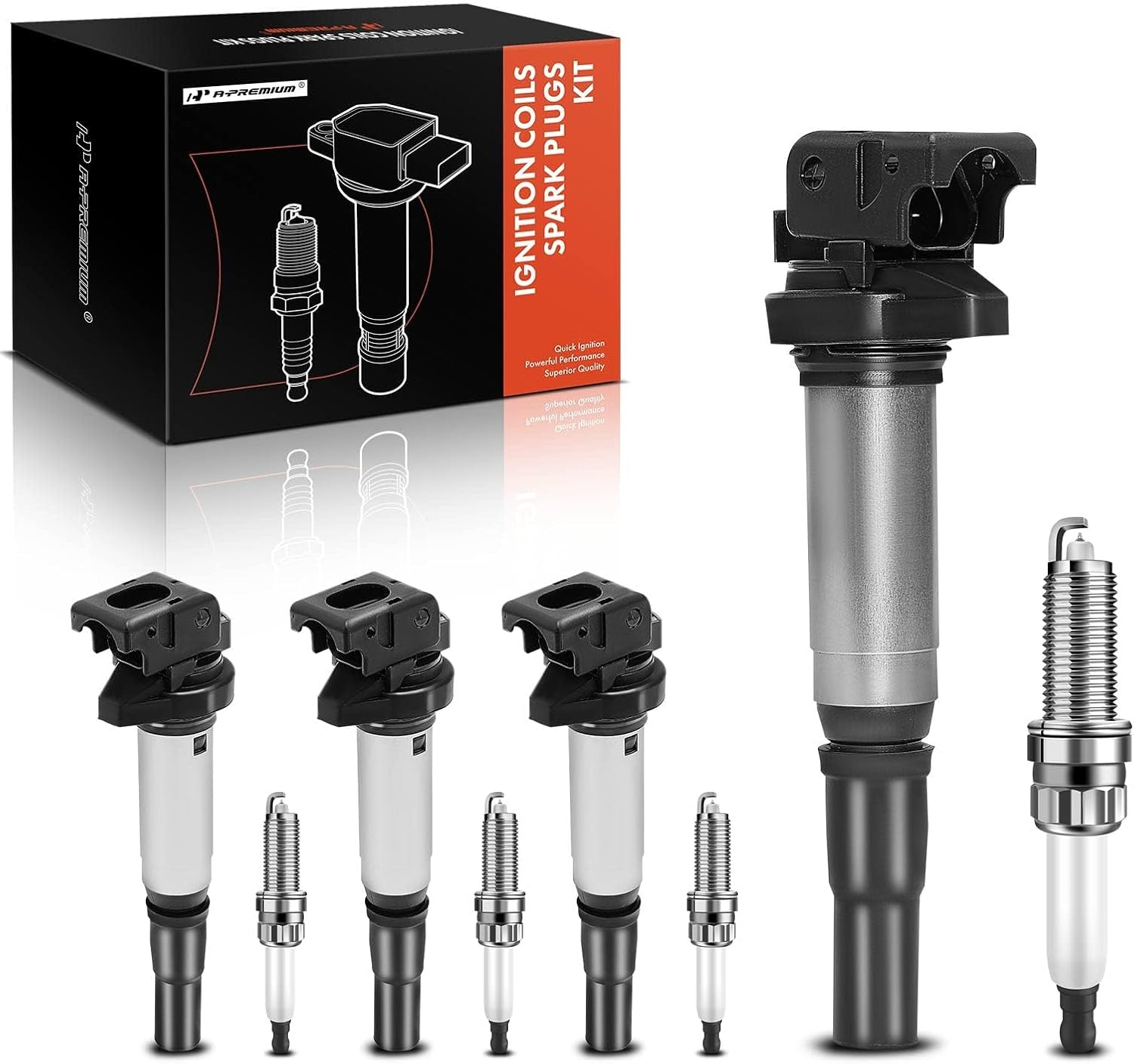 A-Premium Set of 4 Ignition Coil Pack and Iridium Spark Plugs ...