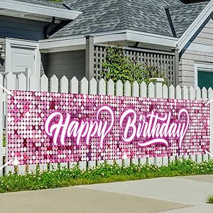 Amazon.com: Printspree Happy Birthday Banner - 98x19 Inch Large ...