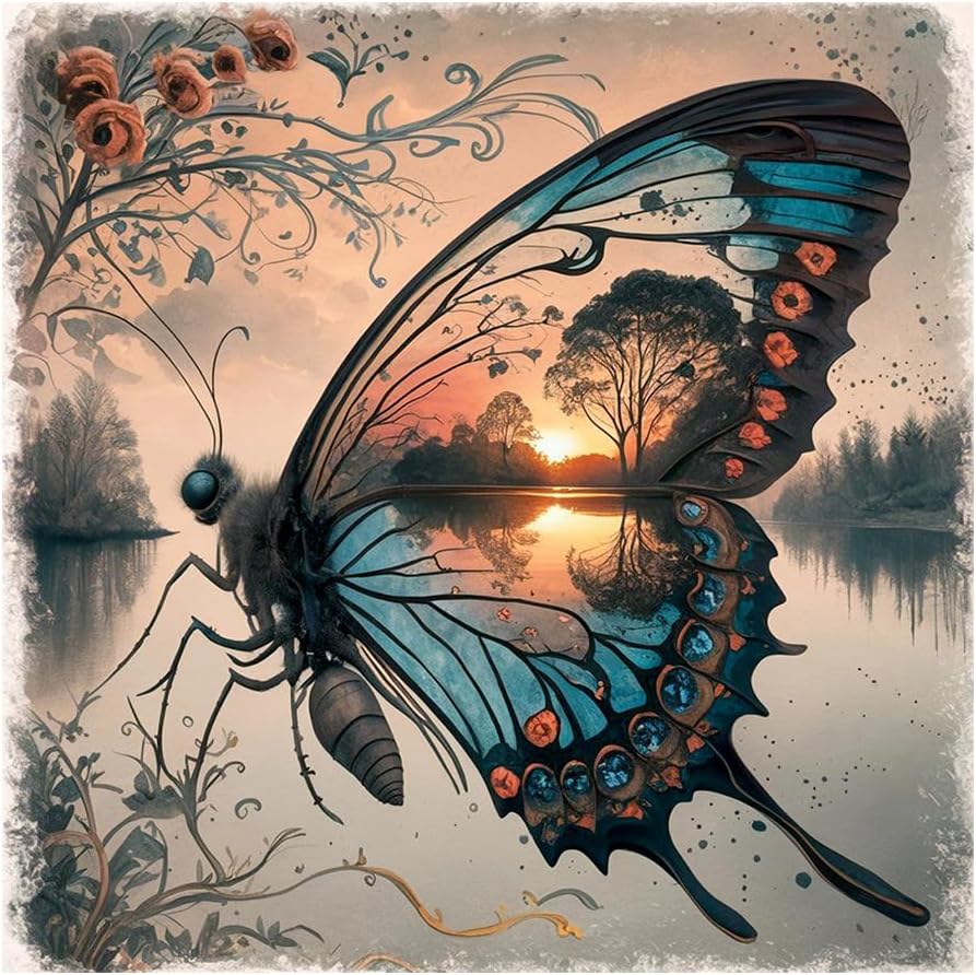 Amazon.com: AMORARS Butterfly Scenery Diamond Art Kits for Adults - 5D ...