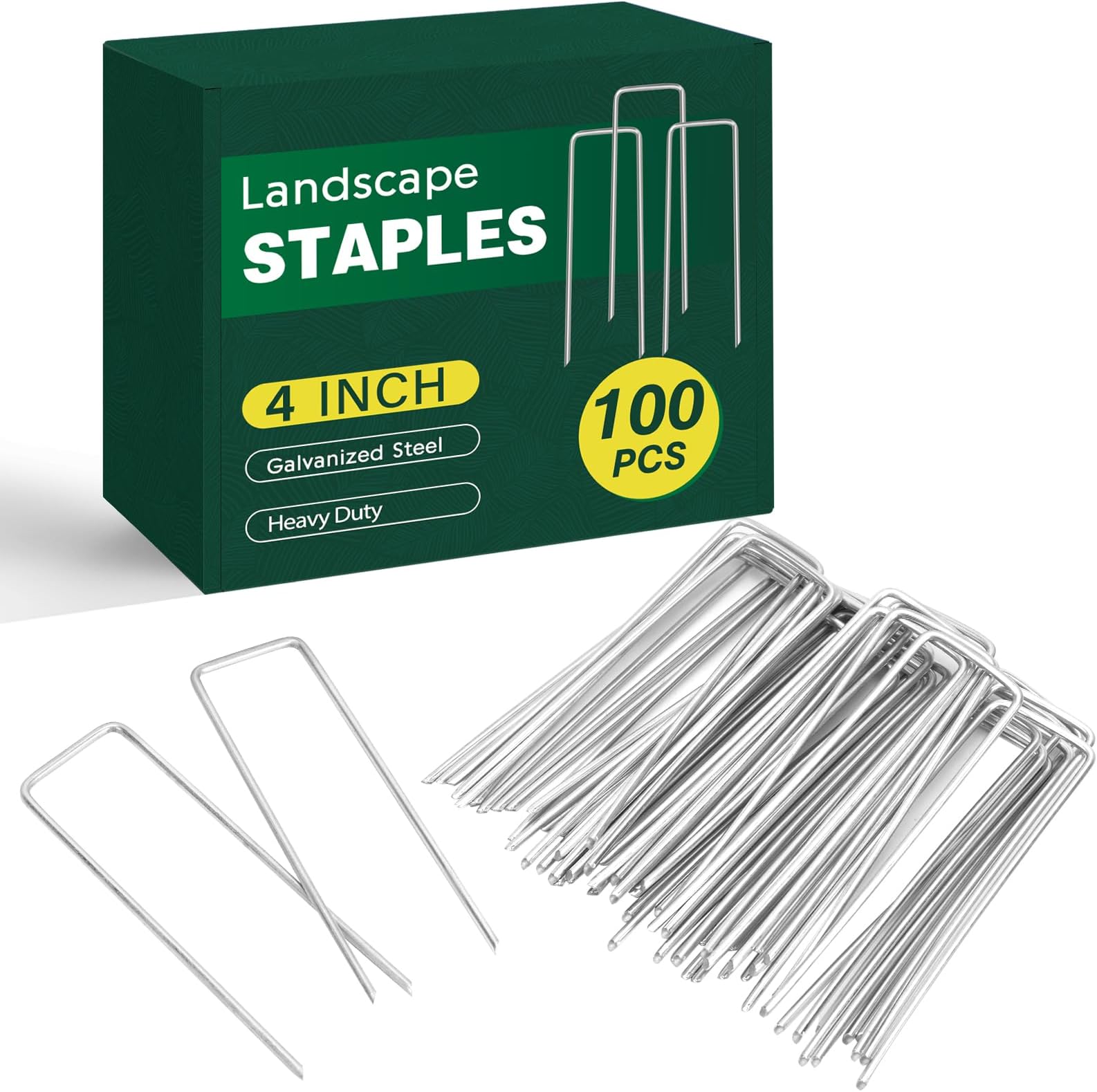 Amazon.com : 20 Pack 6 Inch Garden Stakes U-Shaped Tent Stake Heavy ...