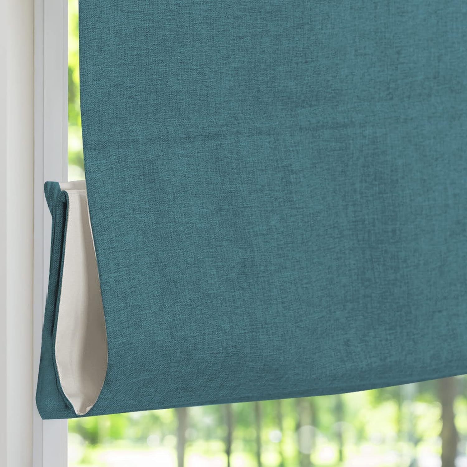 Cordless Roman Shades Window Blinds, Blackout Custom Fabric Window ...