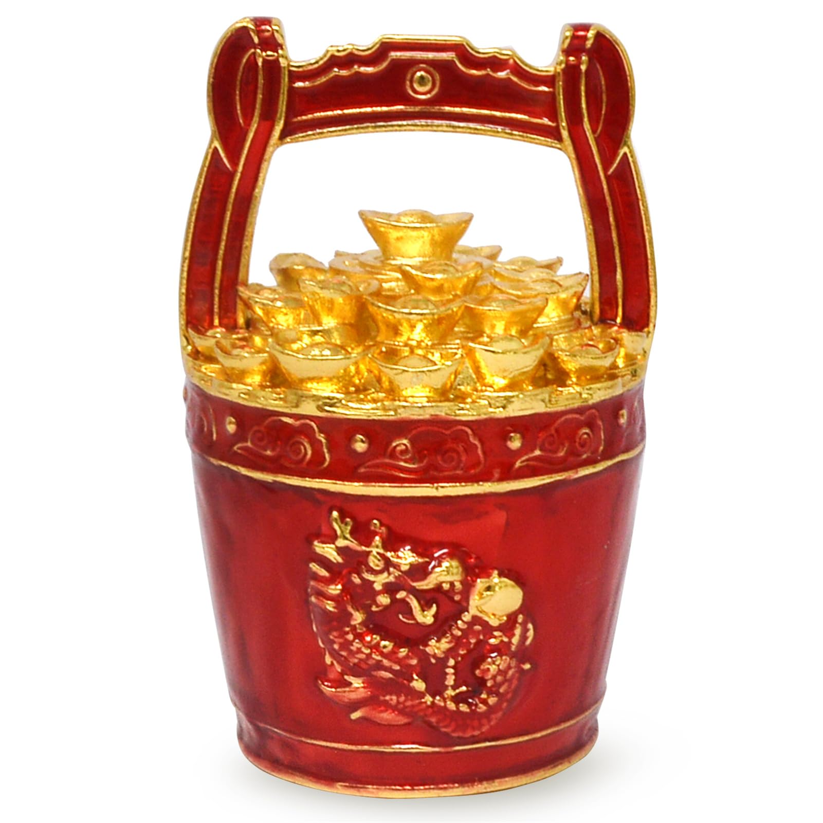 Amazon.com: Feng Shui Red Dragon Buckets of Gold & Good Fortune Gold ...