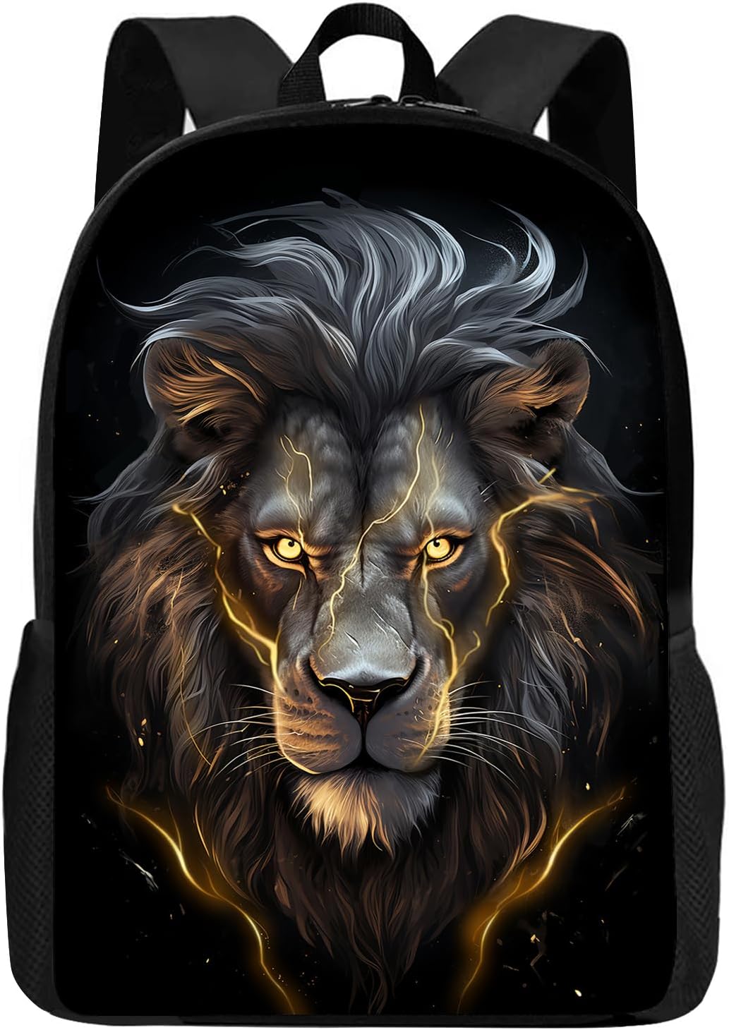 Amazon.com | Huke Kids Lion Backpack for Boys Girls, Cool Black Gold ...
