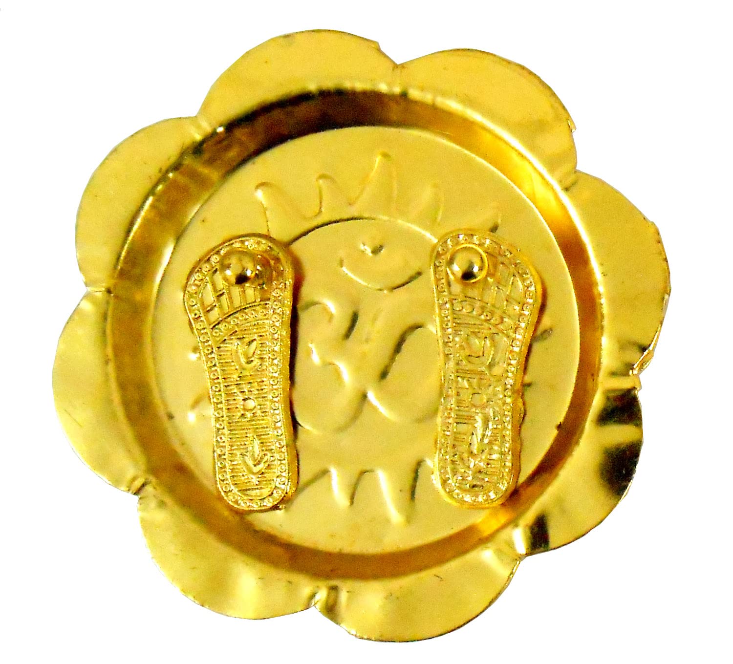 Buy Crafts of India Shri Maa Lakshmi Charan Paduka with Om Thali for ...