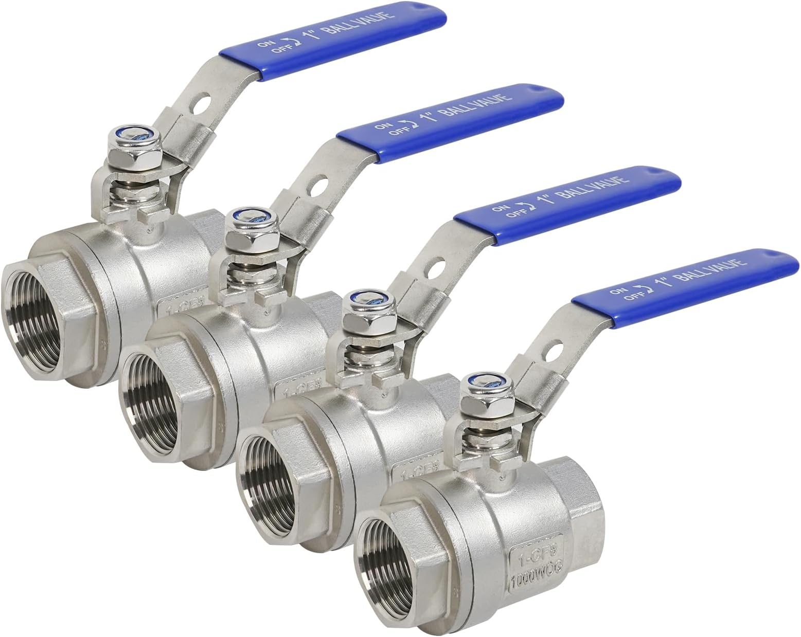 Amazon.com: MONVA 1-PC Stainless Steel 1'' NPT Ball Valve for 1000 WOG with Lock Device ...