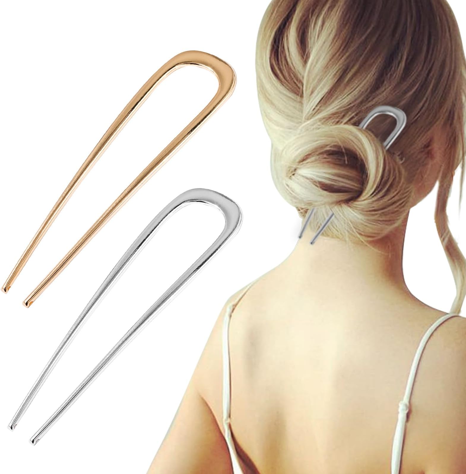 Amazon.com : FRDTLUTHW 5.5Inch Large French Hair Pin, U-shaped 2 Prong ...
