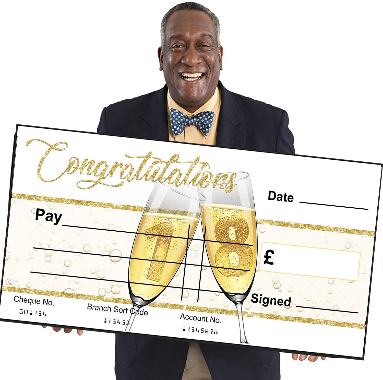 Blank Cheque Check Presentation Gift 18th Birthday Present Reusable V2 ...