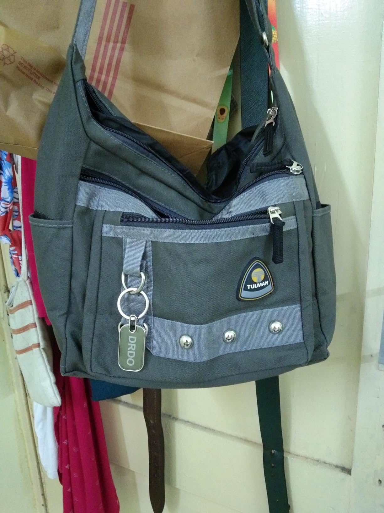 TULMAN Canvas Sling Cross Body Travel Bag, College Messenger One Side ...