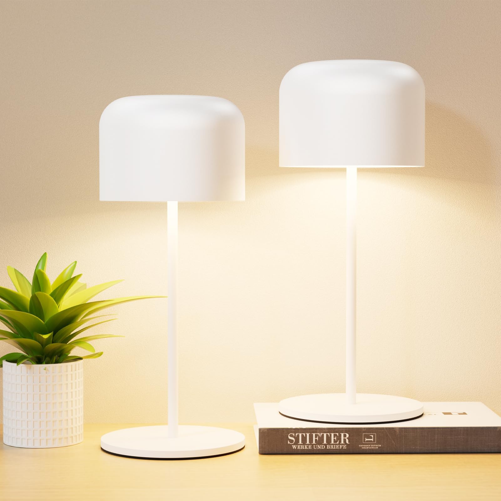 Aocley 2-Pack 5500mAh Battery Operated Rechargeable Led Table Lamps ...