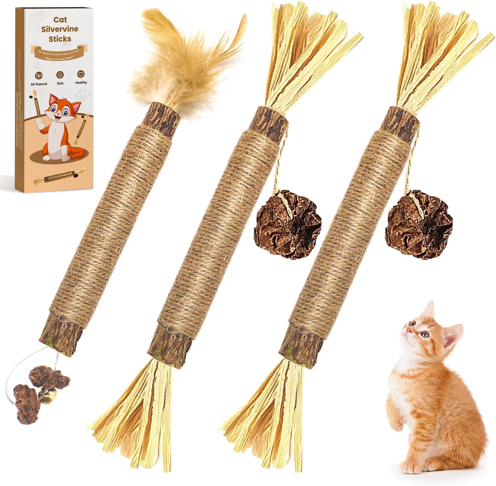 Aidiyapet Cat Catnip Sticks, Cat Chew Sticks, Cat Catnip toys,Matatabi ...
