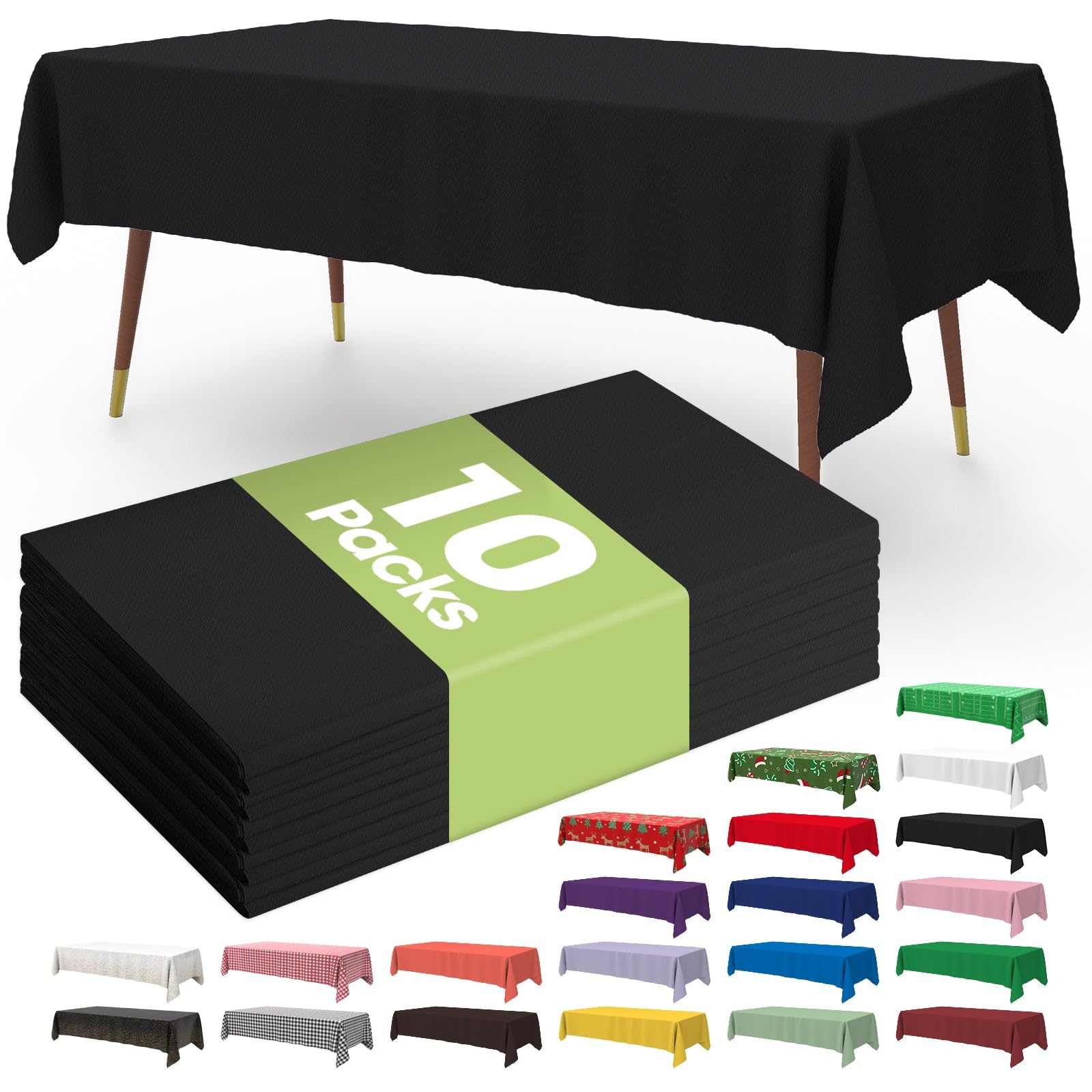 Amazon.com: Pureegg Plastic Table Cloth Disposable 10 Pack, 54 x 108 ...