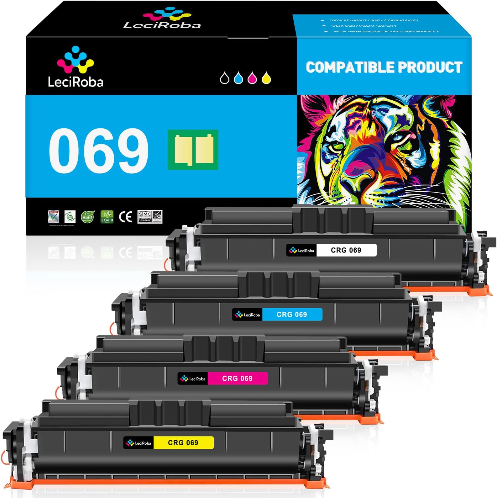 Amazon.com: LeciRoba 069 Toner Cartridge Set 4 Pack Compatible ...