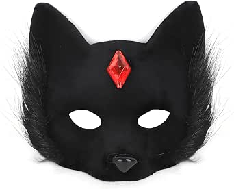 Amazon.com: Women Masquerade Cat Mask with Whiskers and Forehead ...