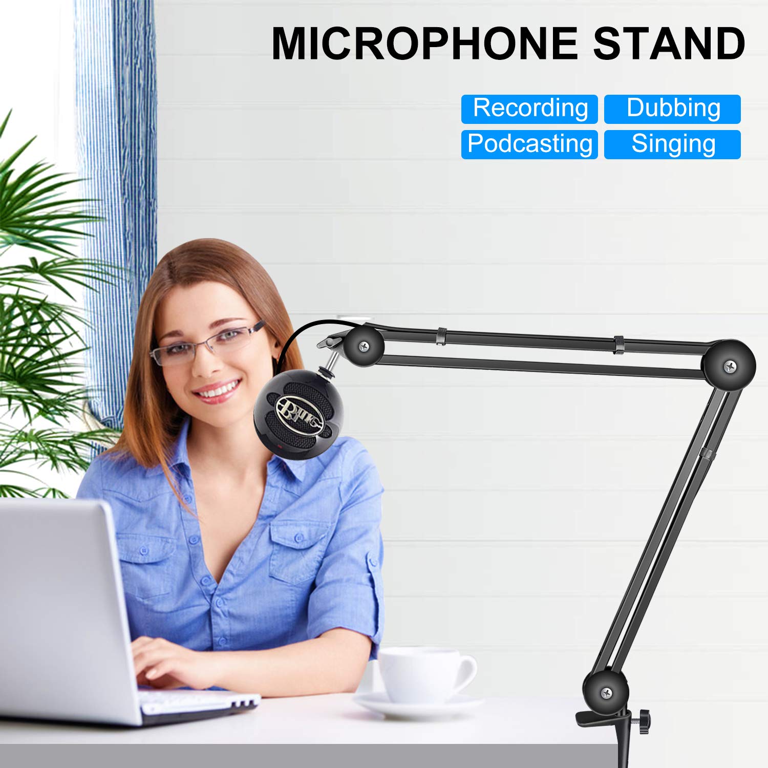 Buy Microphone Arm,Aokeo AK-38 Microphone Stand Desk Adjustable Heavy ...