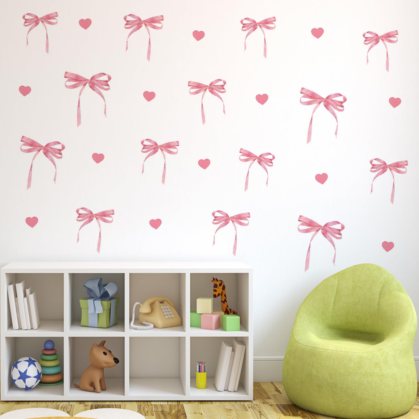 Amazon.com: Pink Bow Wall Decals Pink Bow Room Decor Pink Bow Wall ...