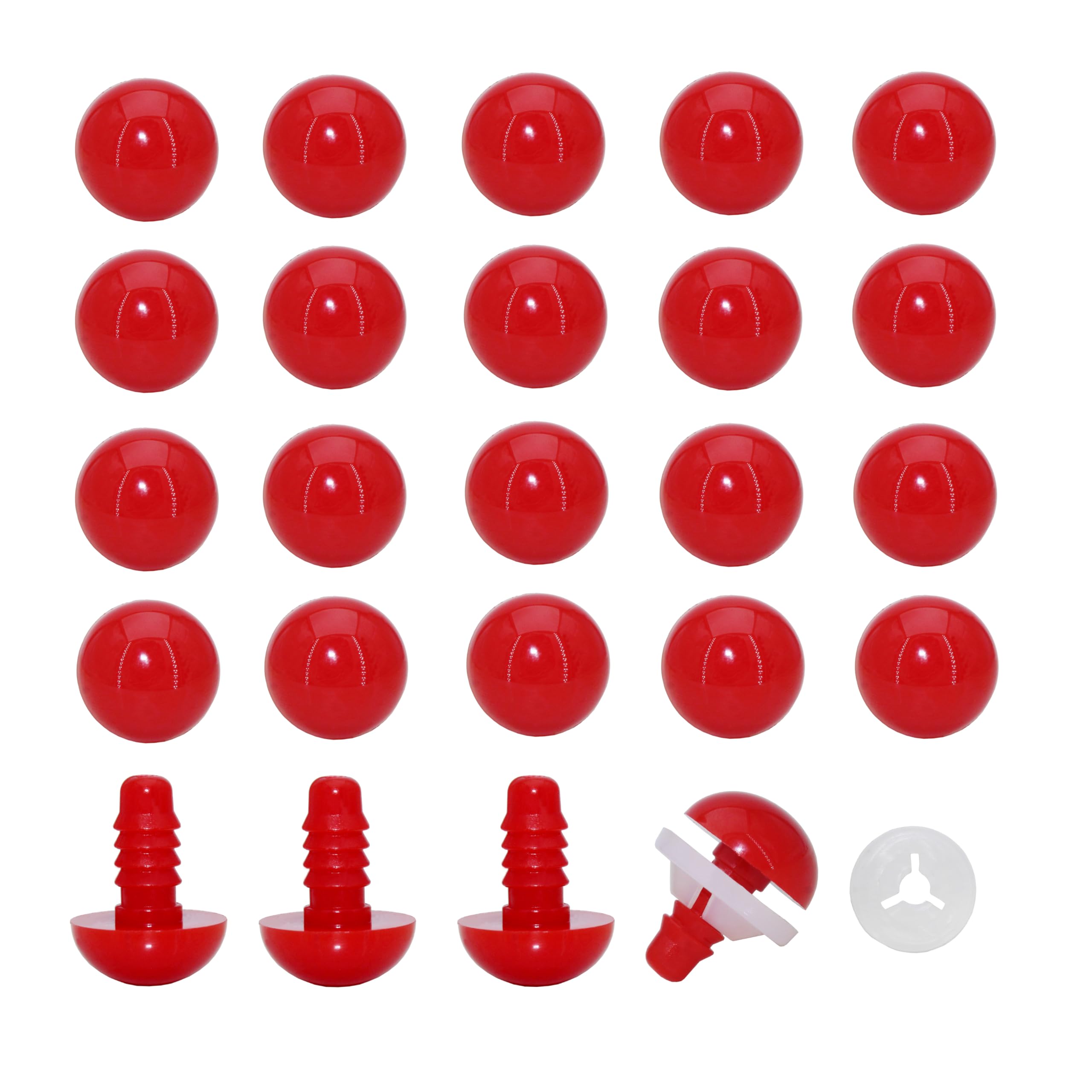 Amazon.com: BESTCYC 1Box(50pcs) 10mm Red Plastic Safety Eyes Threaded ...