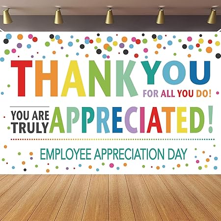 Amazon.com: Employee Appreciation Day Backdrop Banner Decorations, We ...