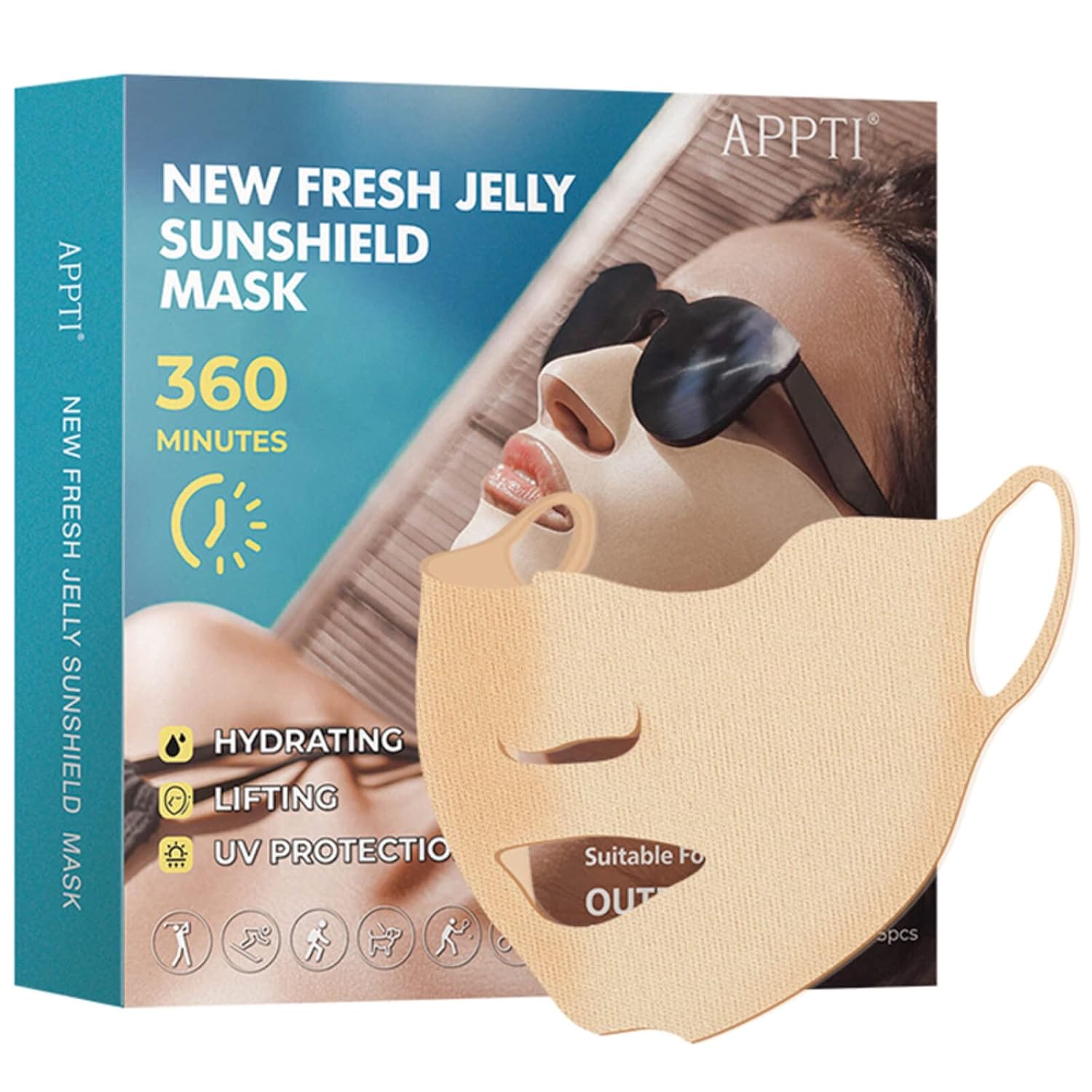 Buy APPTI 5 Pack Golf Sunscreen Patch, Outdoor UV Protection Mask ...