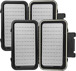 Amazon.com: Aventik Fly Fishing Box Waterproof Double Sided Pocket Foam ...