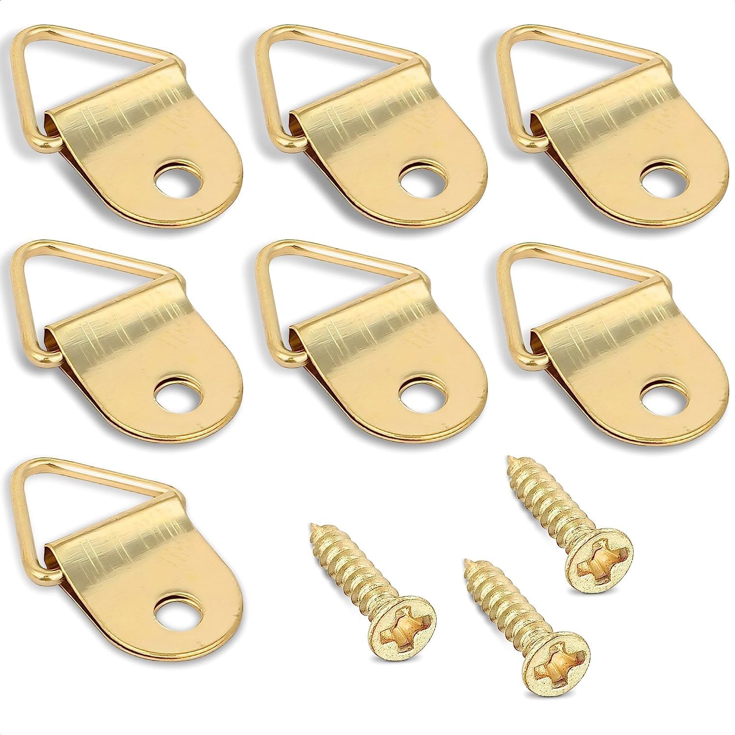 Small Triangle D-Ring Picture Frame Hangers Single Hole with Screws ...