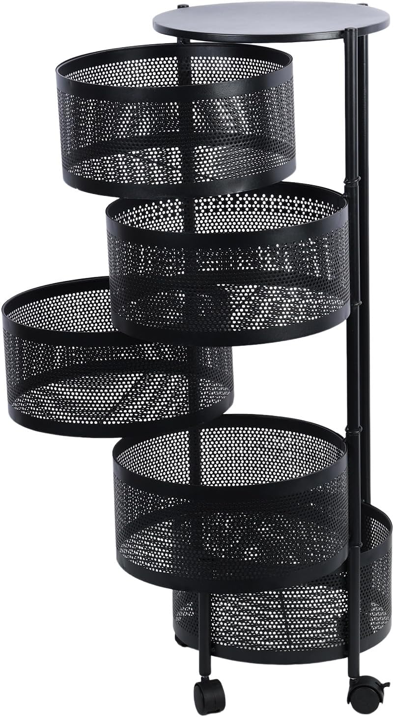 Amazon.com: Frogued Fruit Vegetable Basket for Kitchen, 5 Tier Circular ...