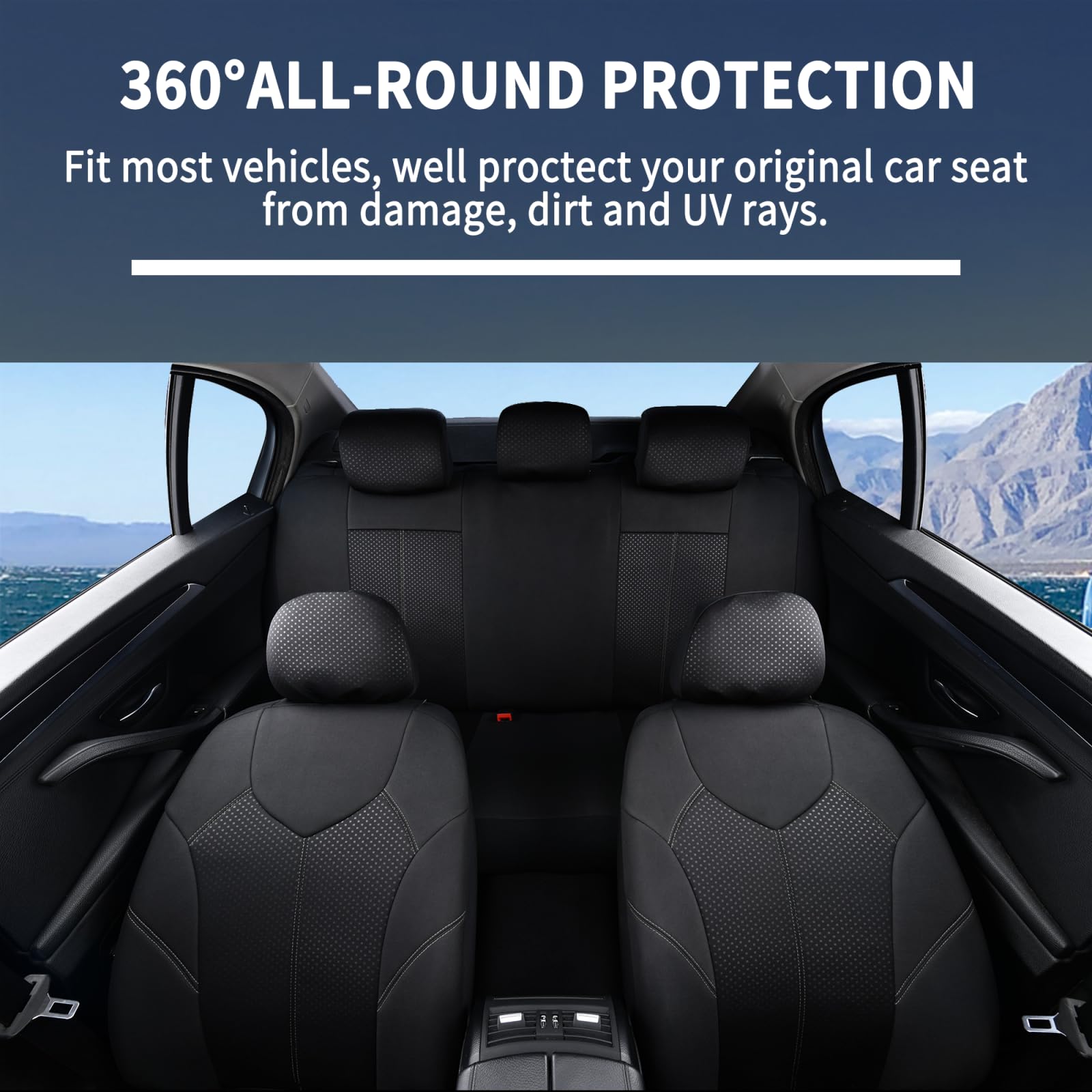 Coverado Car Seat Covers Full Set, 11 Pieces Universal Seat Covers for ...