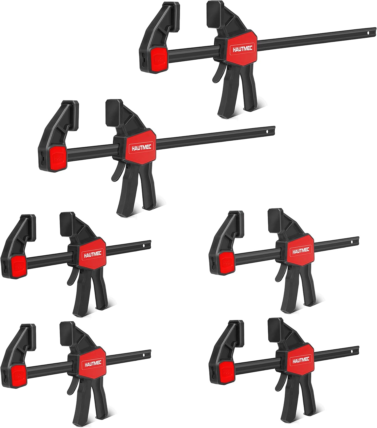 HAUTMEC Bar Clamps for Woodworking,One Handed Quick Grip Clamp/Spreader ...