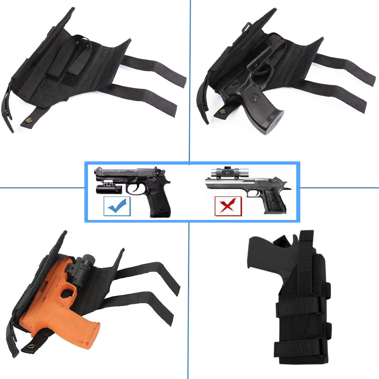 Buy Pistol Pouch Holster for 9mm 1911 Glock - Universal Adjustable Hand ...