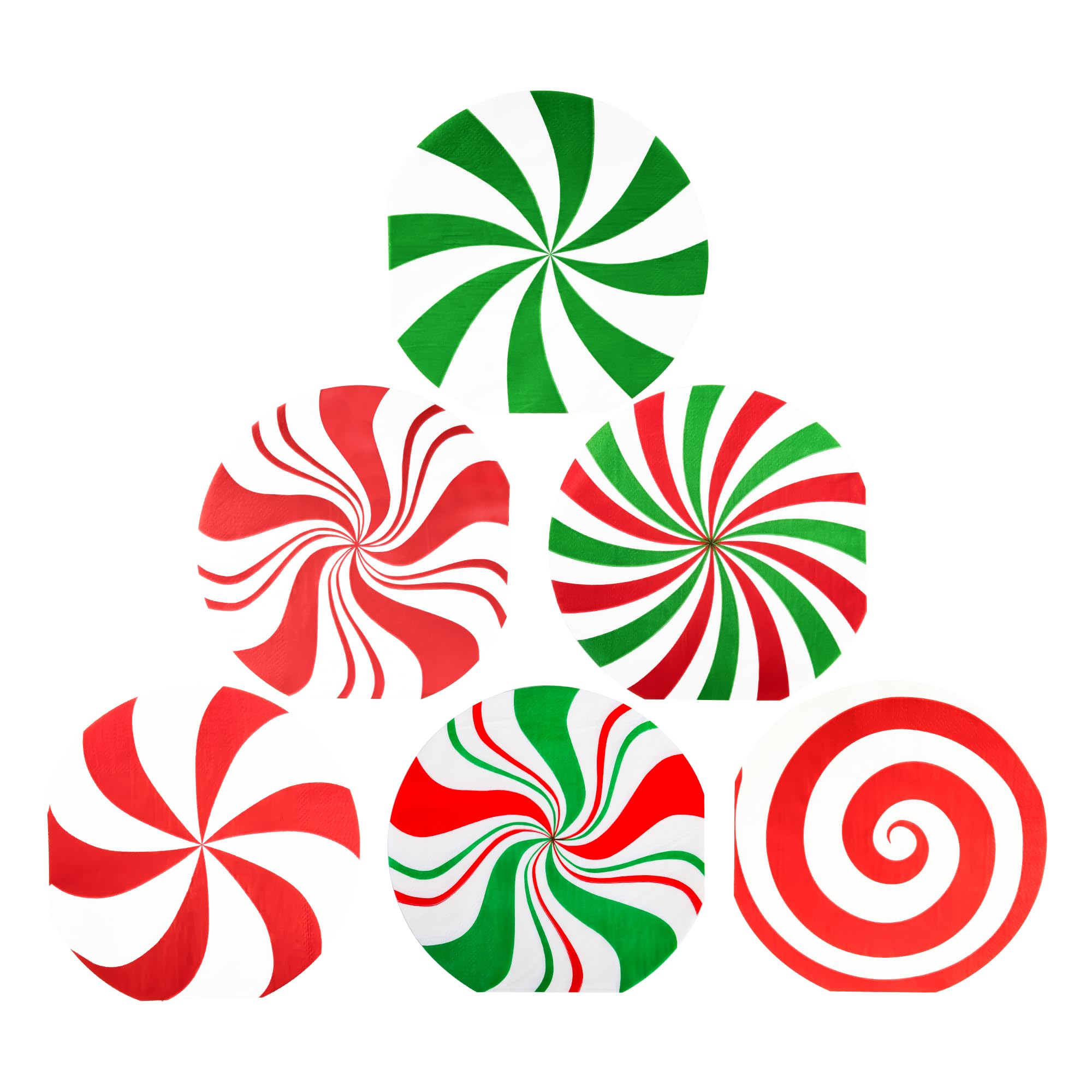 Amazon.com: 120Pcs Christmas Candy Party Napkins Red Green Striped ...