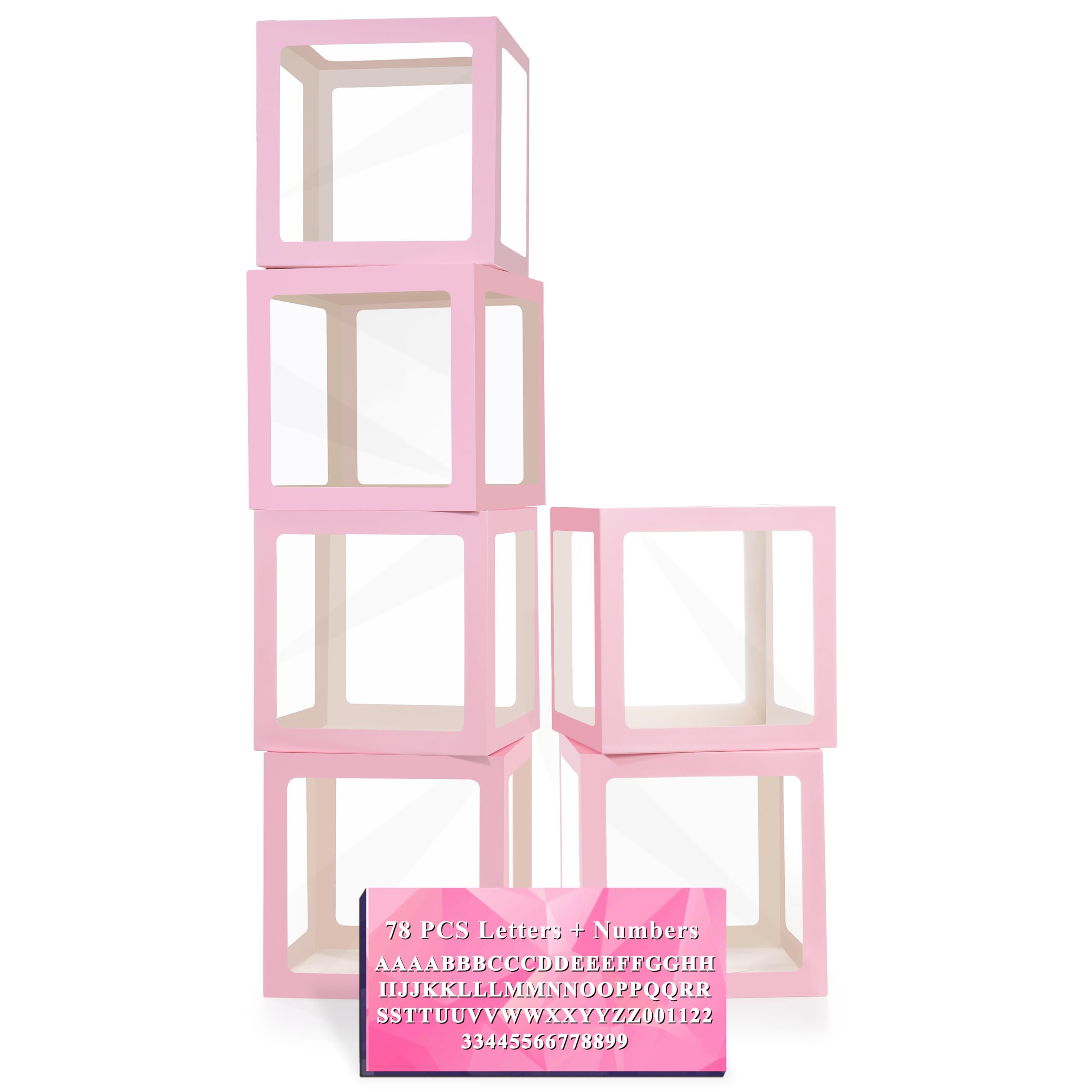 Amazon.com: Pink Transparent Balloon Boxes, 6 Valentine's Day Baby ...
