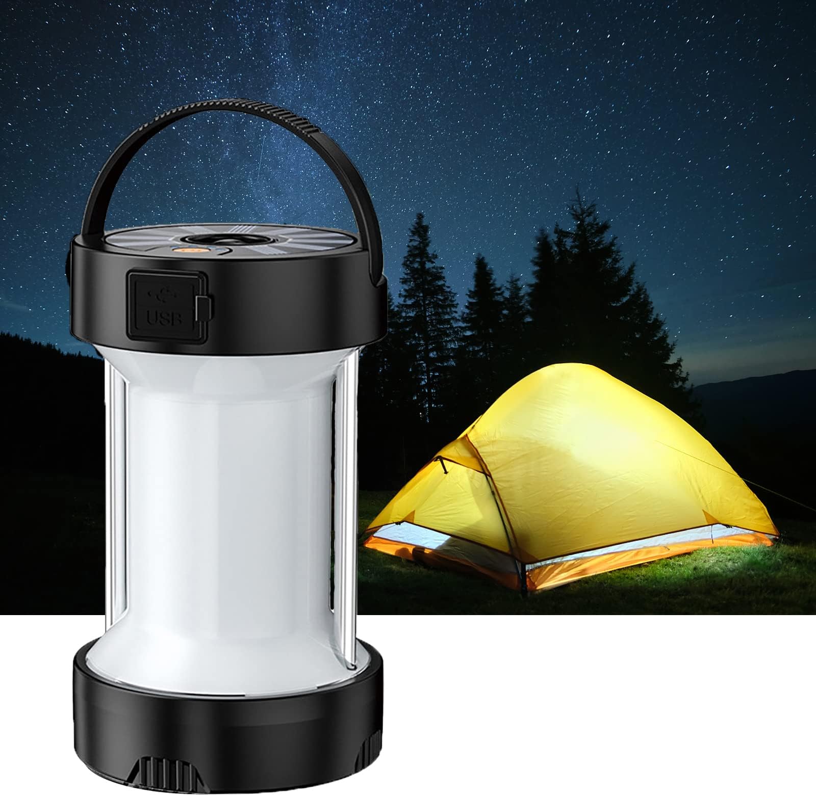 LED Campinglampe, 320 Lumen, 2 Farben, 3 Lichtmodi, Bruchsicher ...