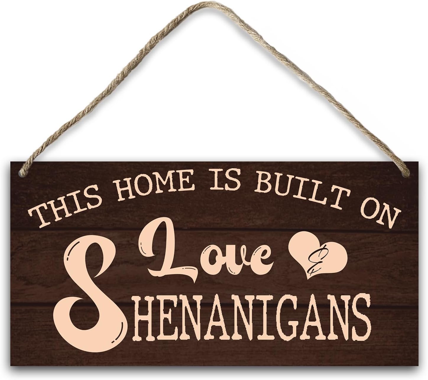 Amazon.com: Shenanigans Sign Wall Decor Hanging Plaque, This Home is ...