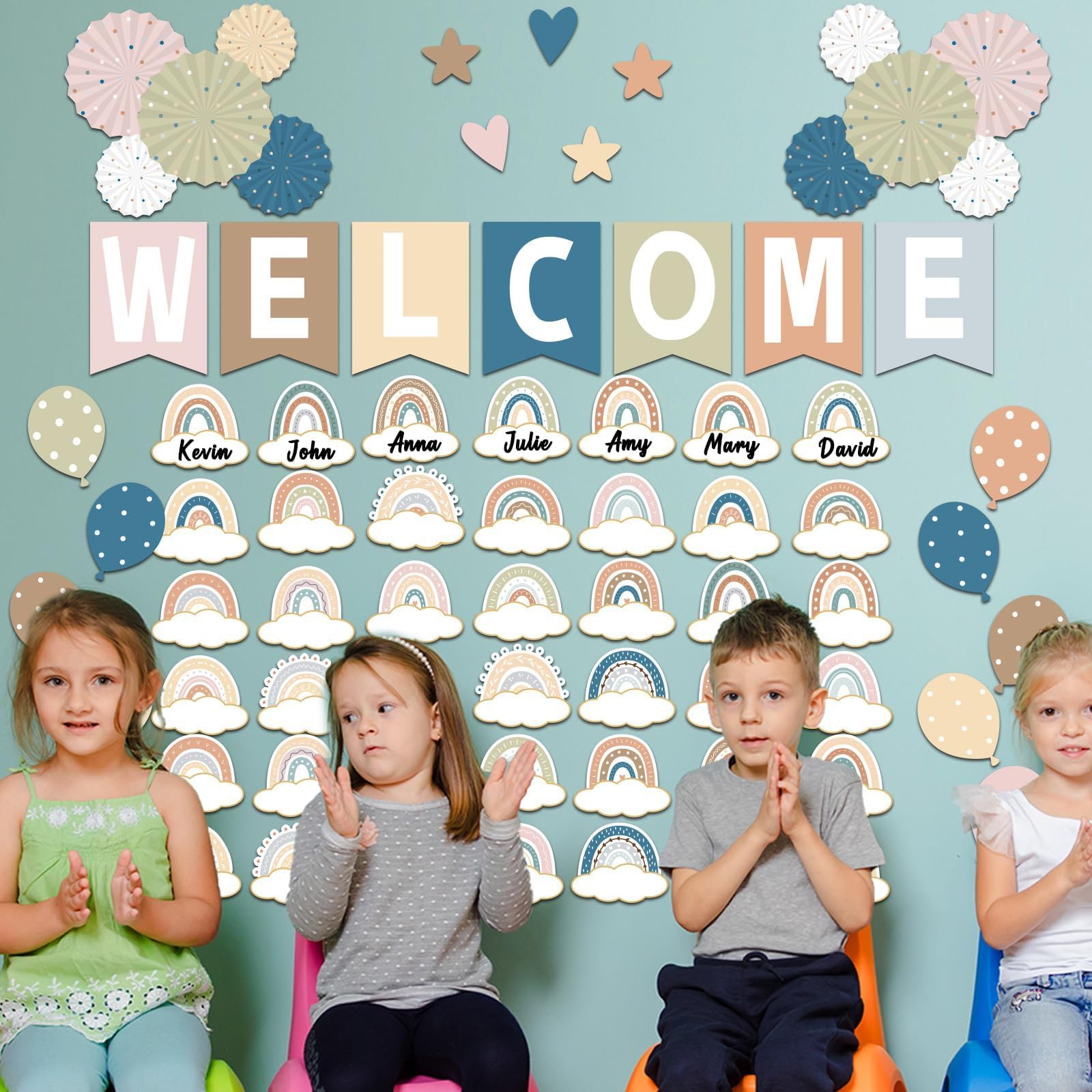Snapklik.com : 67 Pieces Simply Boho Welcome Classroom Bulletin Board ...