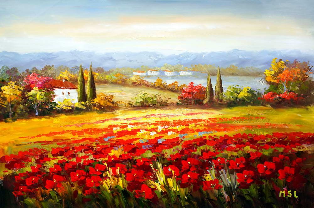 Expressionist Landscape Painting Summer Scent.