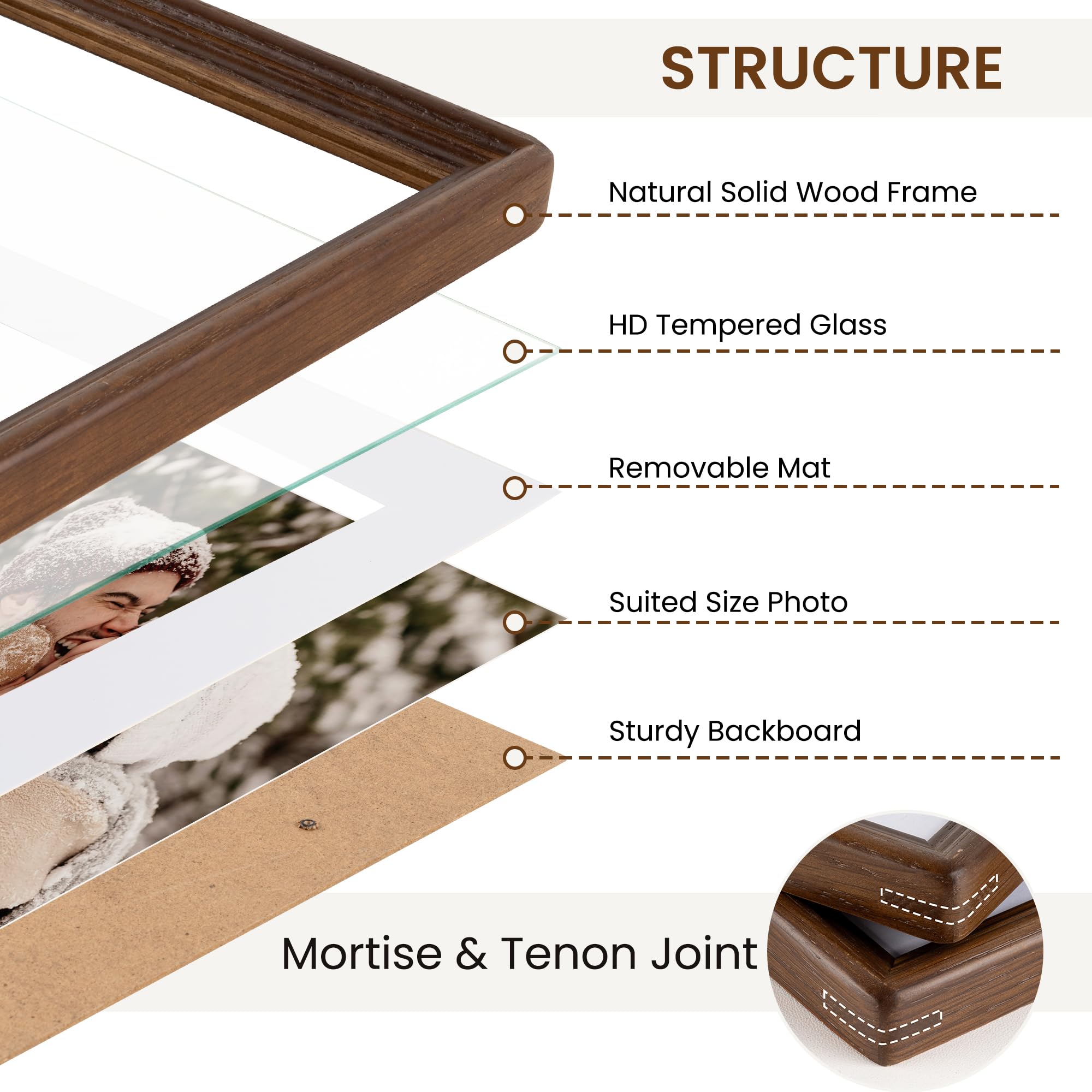 Snapklik.com : Axeman 20x30 Natural Solid Oak Wood Picture Frame