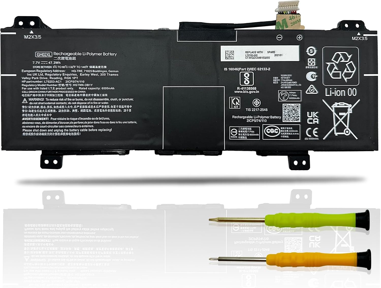 Amazon.com: UGXKNAE GH02XL L75253-271 Laptop Battery for HP Chromebook ...