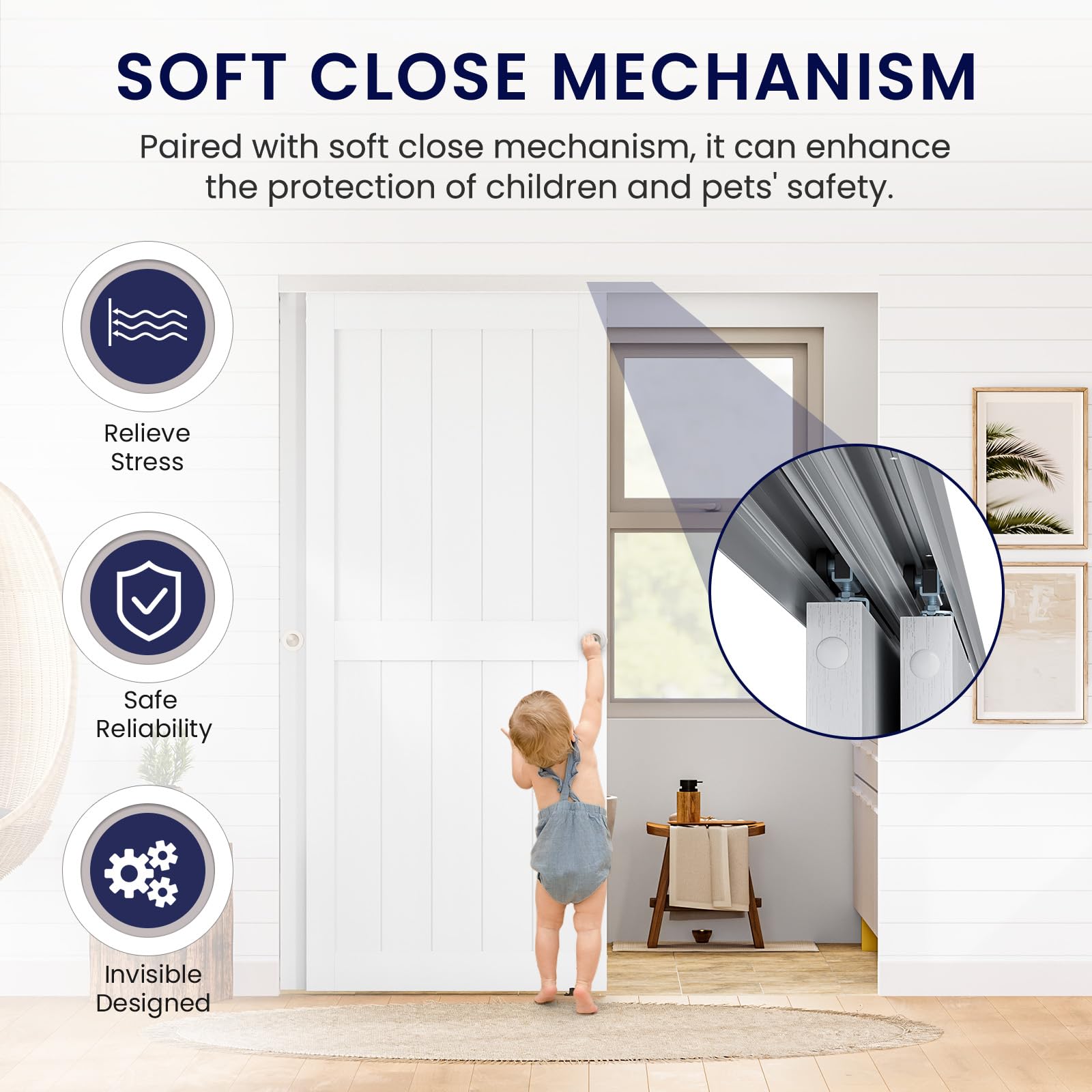 Snapklik.com : SMARTSTANDARD 48"/4FT Bypass Sliding Door Hardware Soft ...