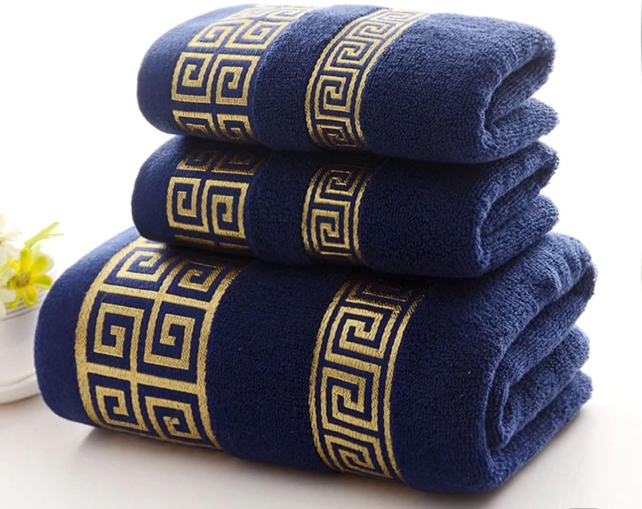 Amazon.com: BLM Luxury 100% Cotton Towel Set, 3- Piece Ultra Soft and ...
