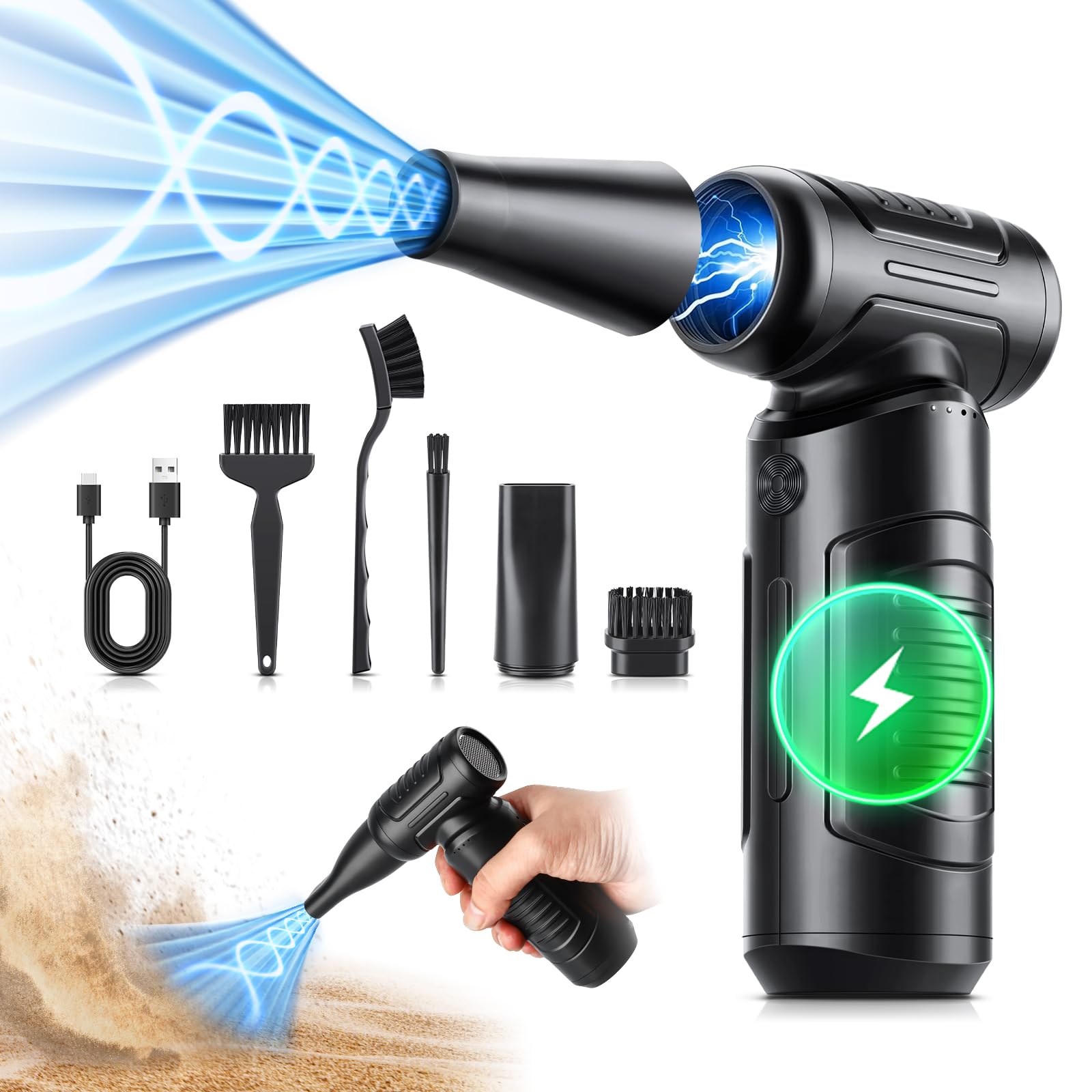 Amazon.com: Compressed Air Duster,180000 RPM Air Duster,Replace Canned ...