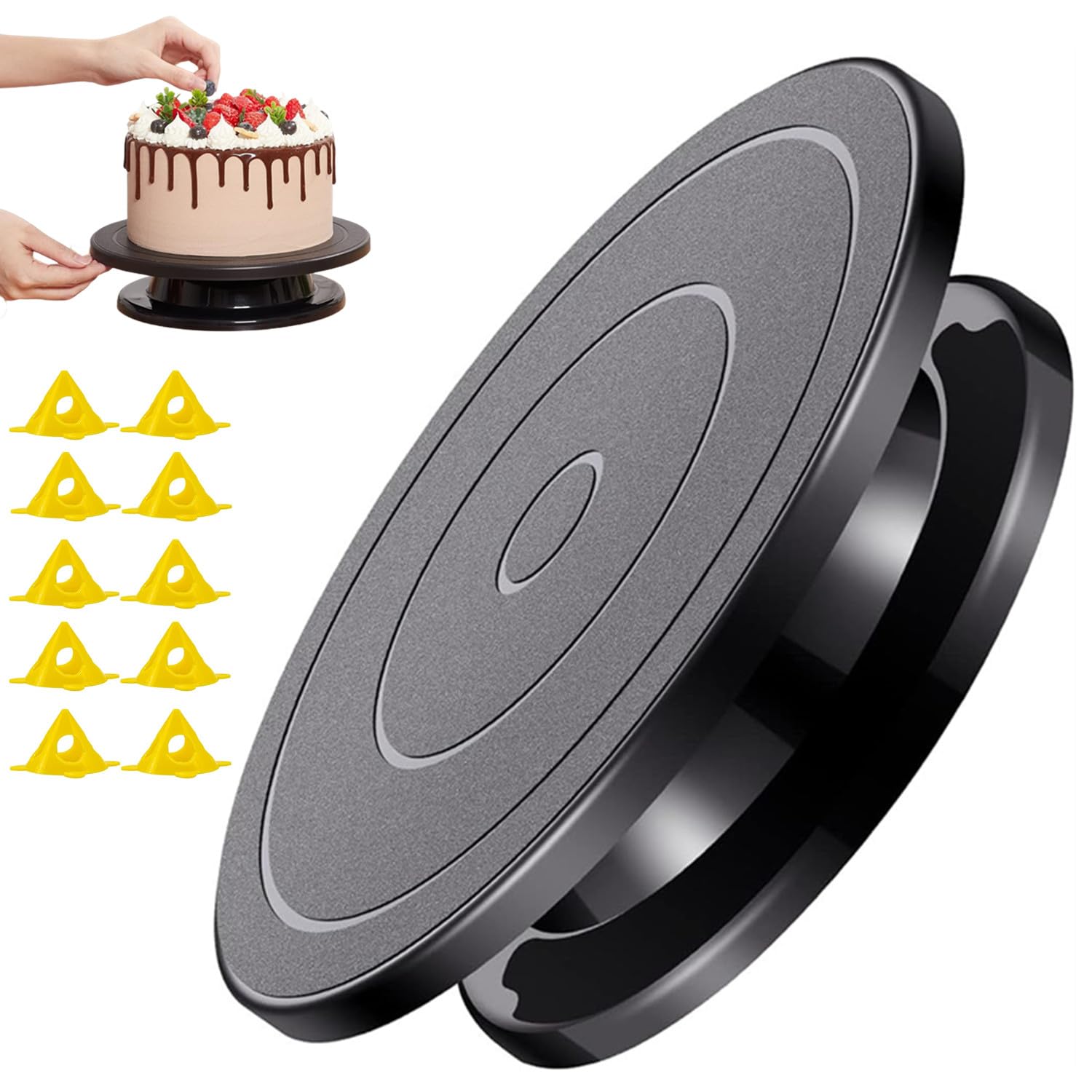 Snapklik.com : 11 Inch Rotating Cake Turntable, Turns Smoothly ...