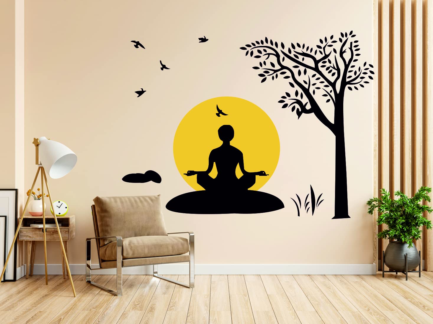 Kaushiki Collection Polyvinyl Chloride (PVC) Lord Buddha Under Tree And ...