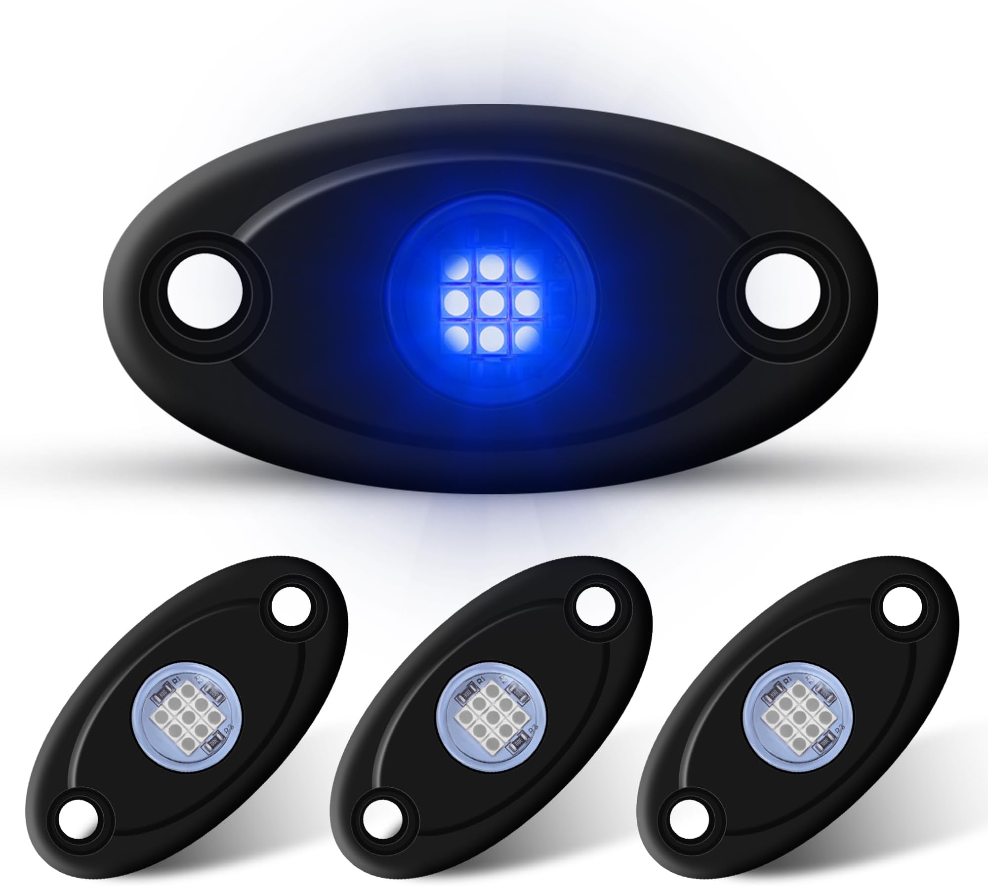 Amazon.com: PSEQT 3.9'' Blue LED Rock Underglow Grille Fender Strip ...