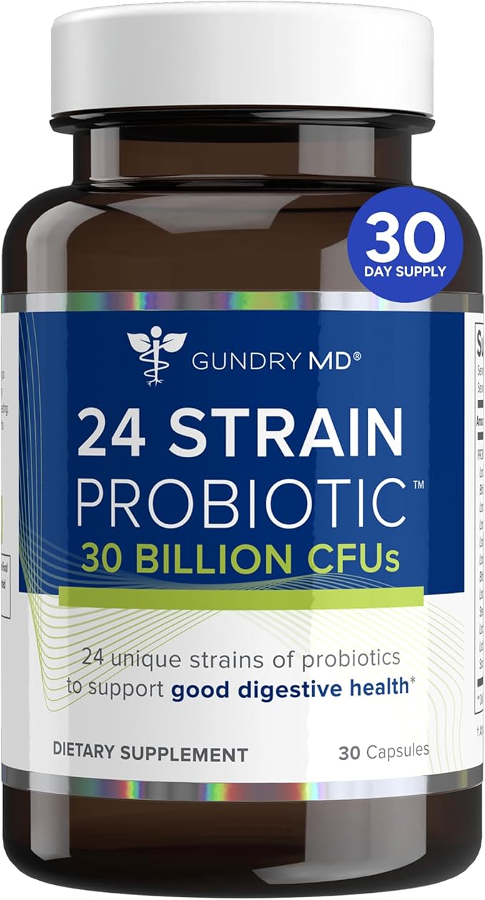 Gundry MD™ 24 Strain Probiotic with 30 Billion CFUs, 30 Count : Amazon ...