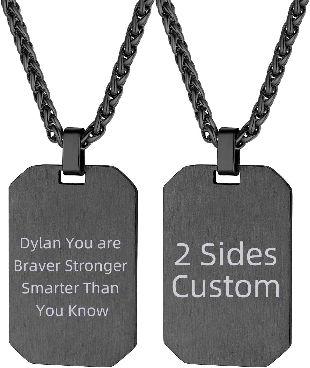 Supcare Personalized Mens Name Tag Necklace Engraved Army Dog Tag ...