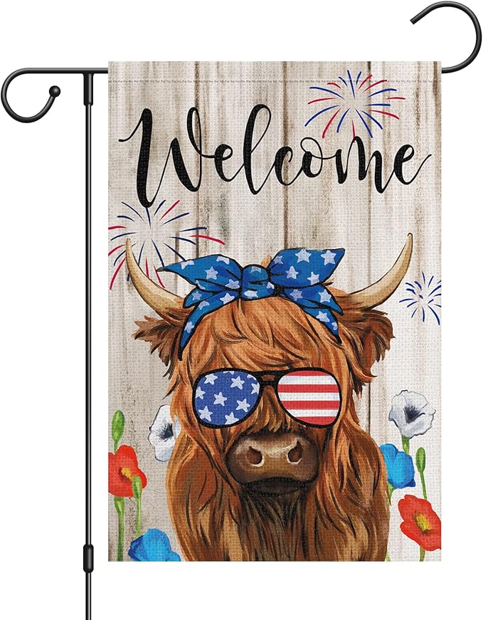 Amazon.com : Patriotic 4th of July Garden Flag 12x18 Double Sided ...