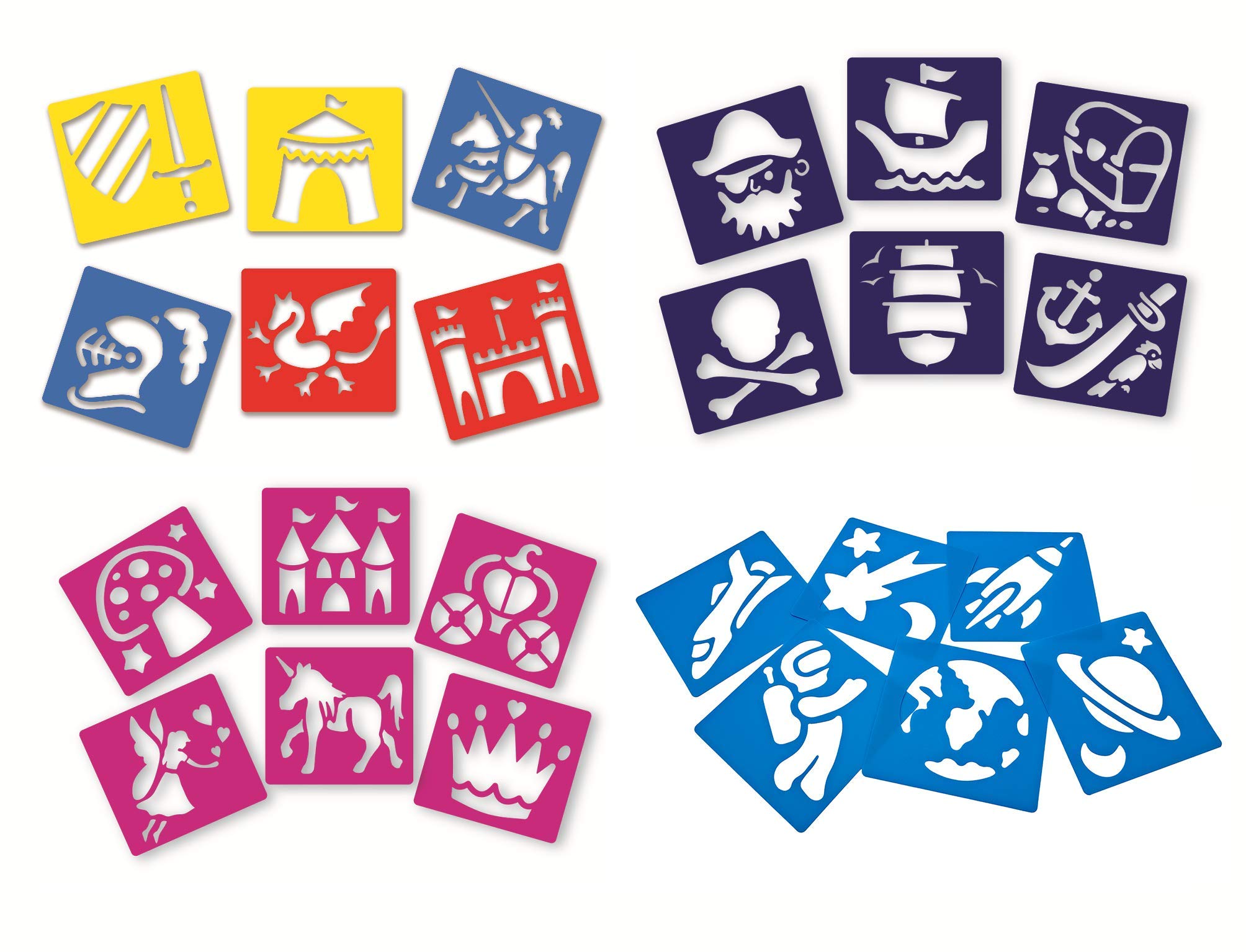 Washable Plastic Stencils | Fantasy Pack | 24 Stencils Included! | 15cm ...