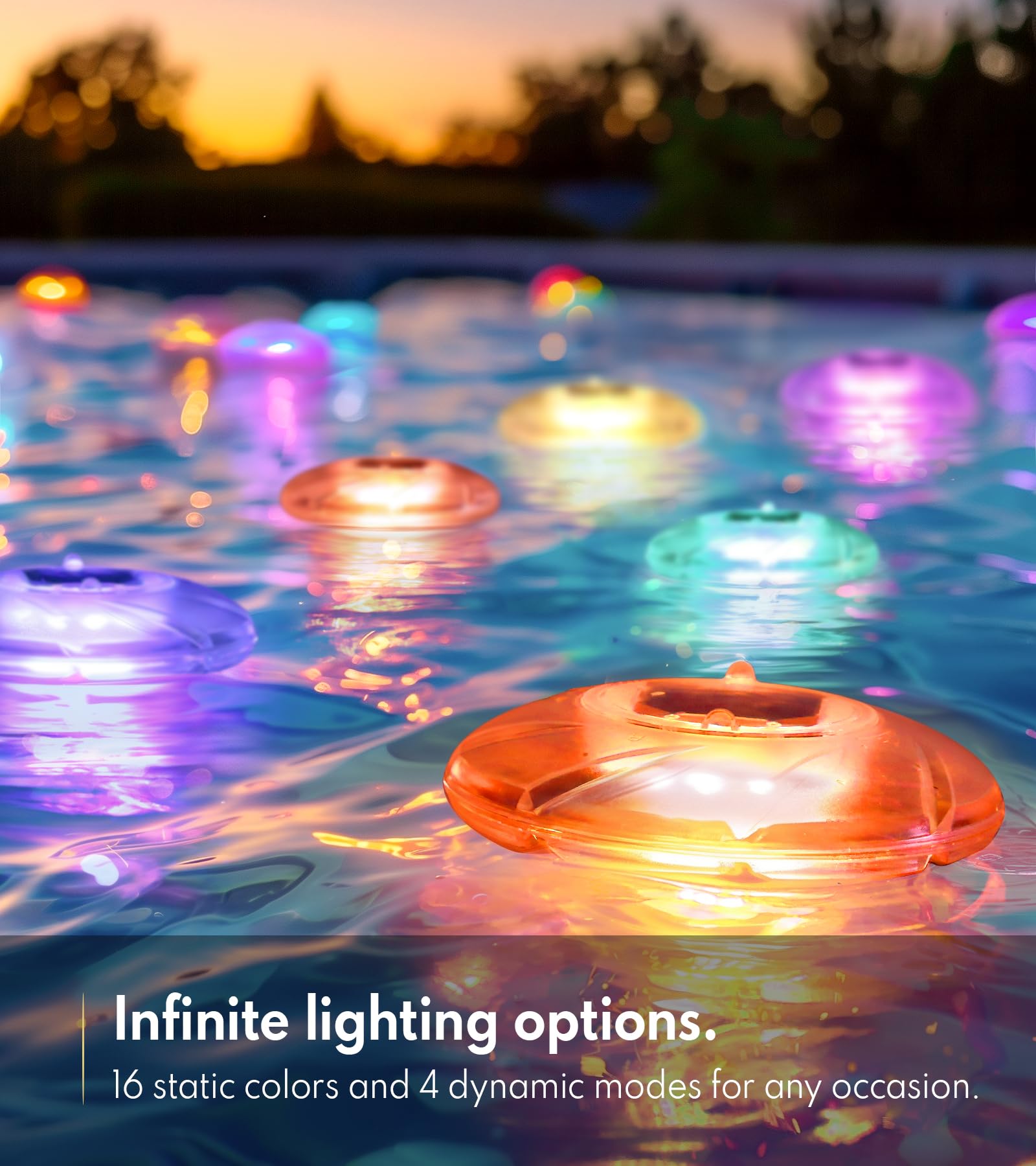 Snapklik.com : Solar Floating Pool Lights, RGB Color Changing Swimming ...