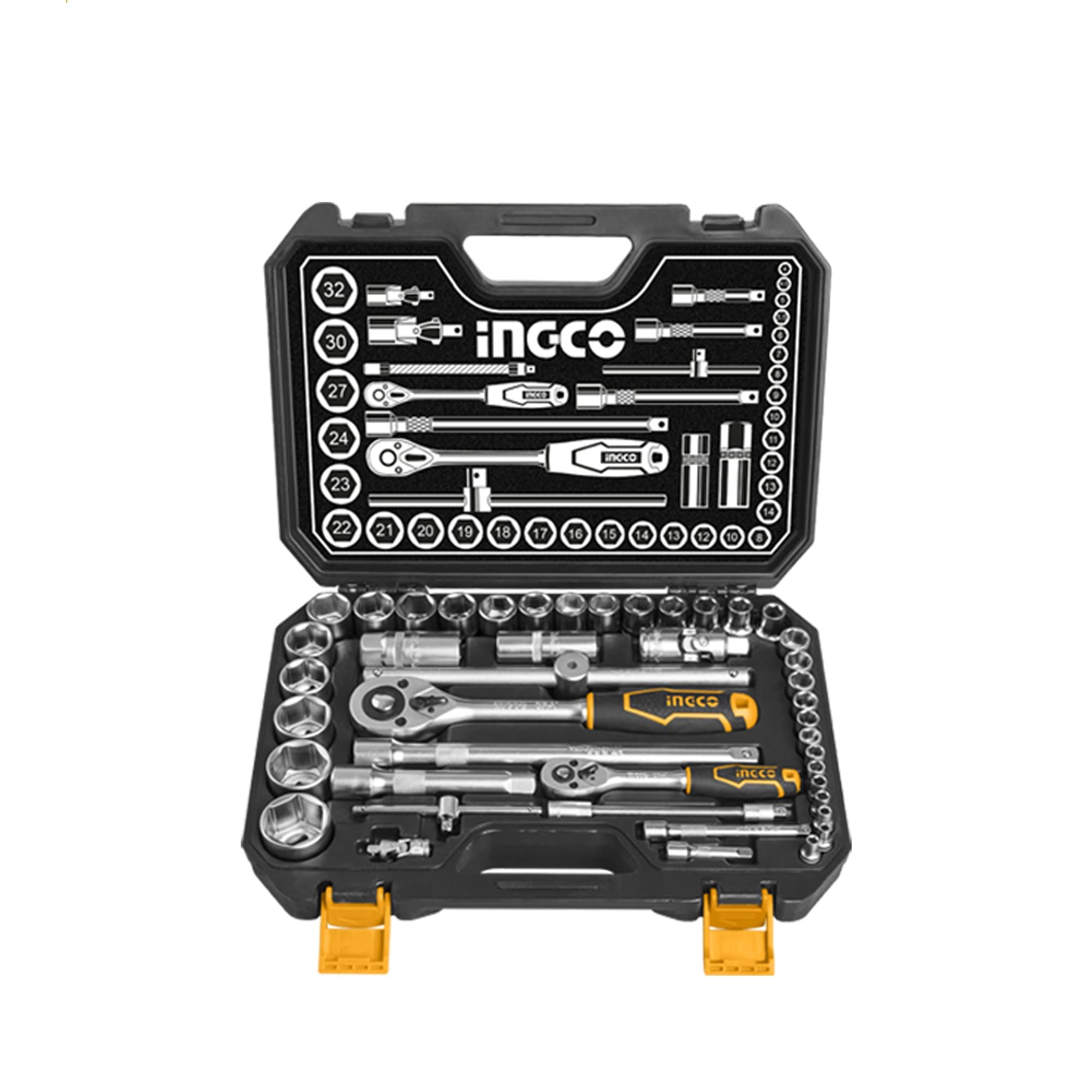 Buy Ingco 44Pcs Socket Set, Driver Ratchet Wrench Quick Release Tool ...