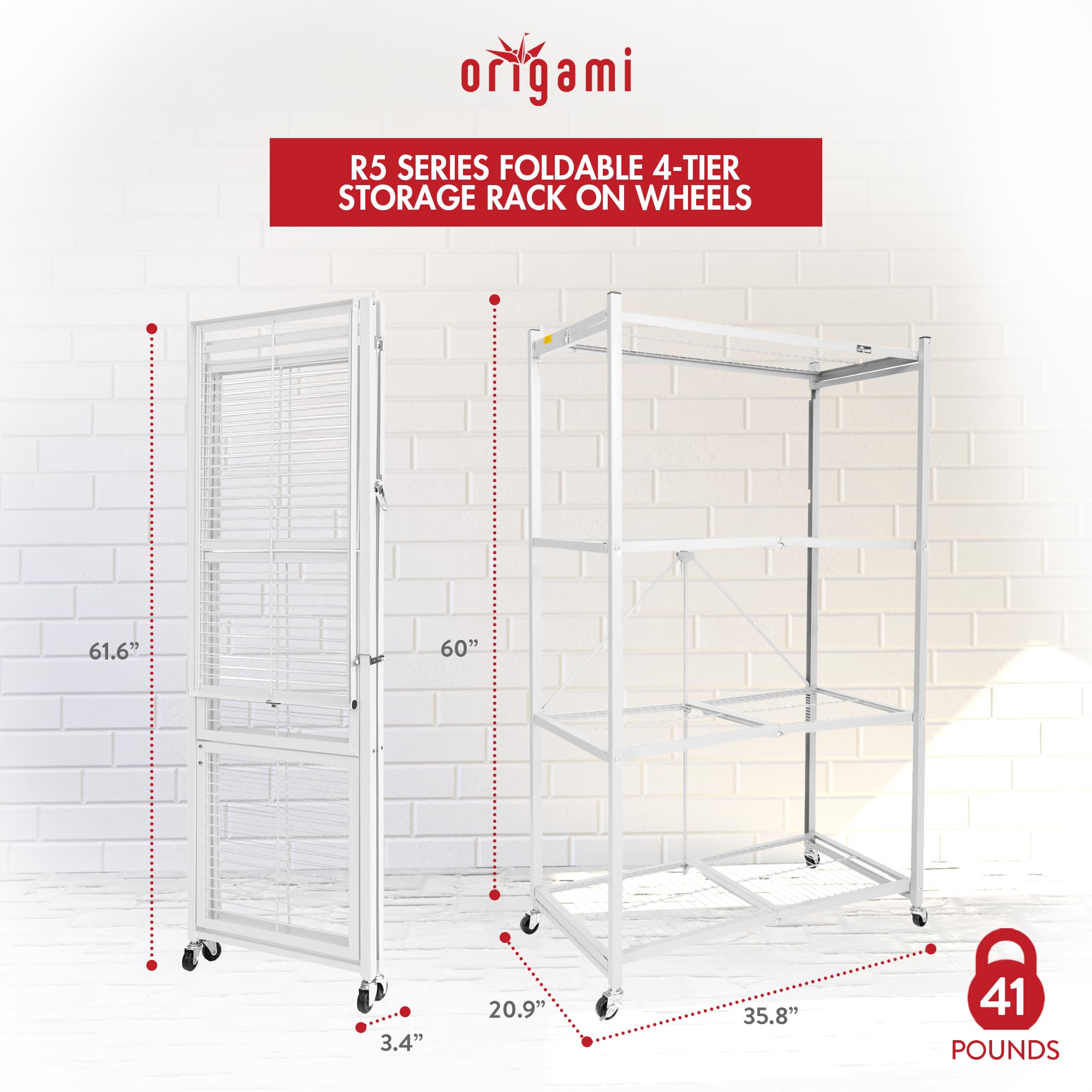 Origami Folding Organizational Shelf 4 Tier Ballucci File Organizer,